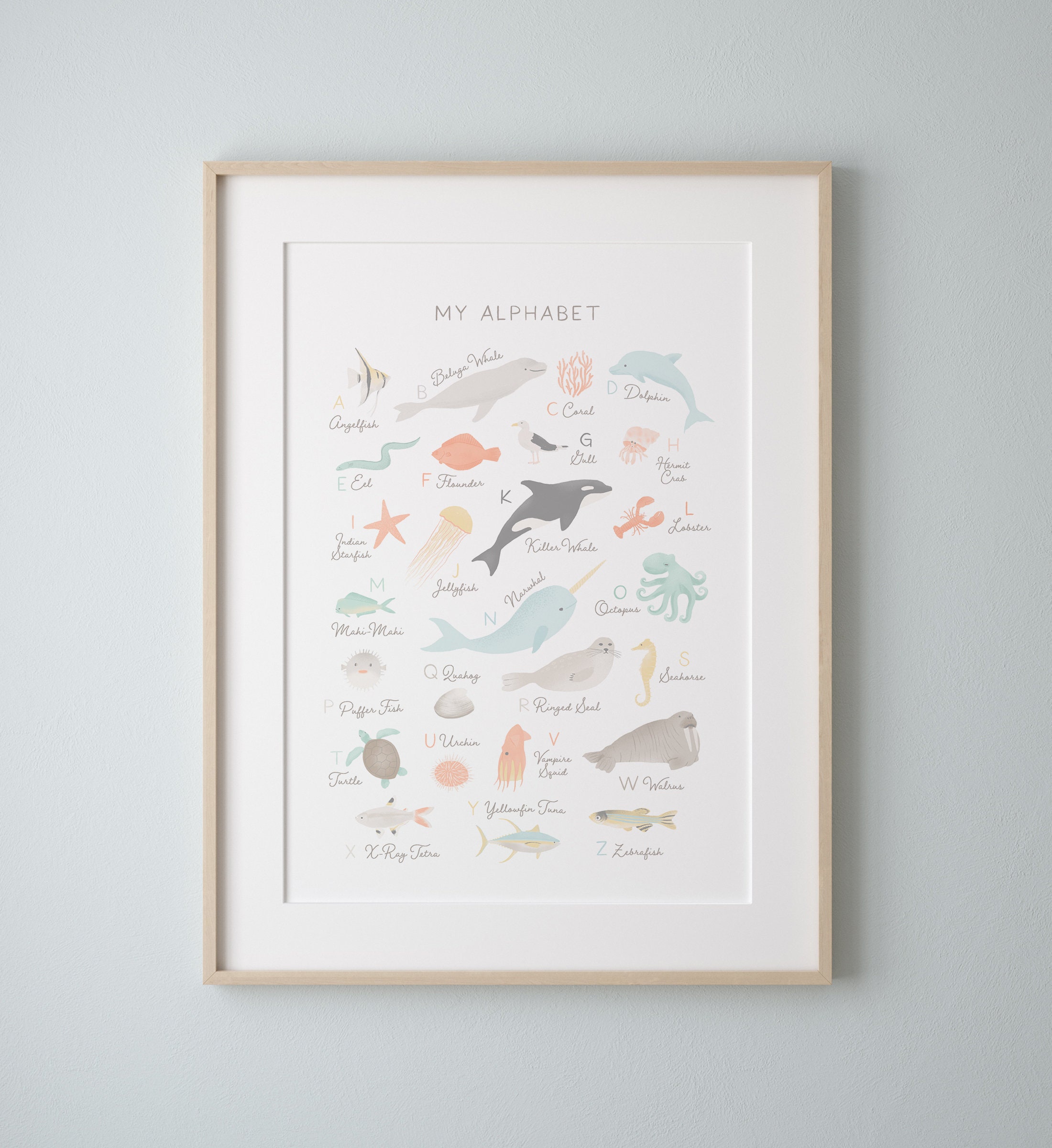 Beach Alphabet Poster PRINTABLE Animal Alphabet Wall Art - Etsy