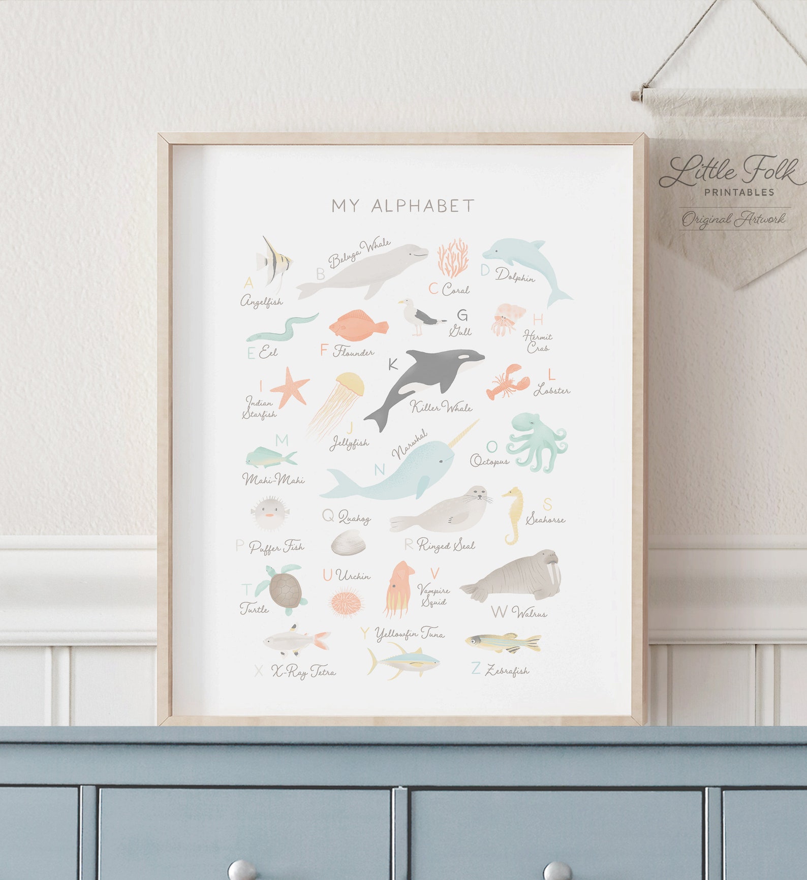 Beach Alphabet Poster PRINTABLE Animal Alphabet Wall Art - Etsy