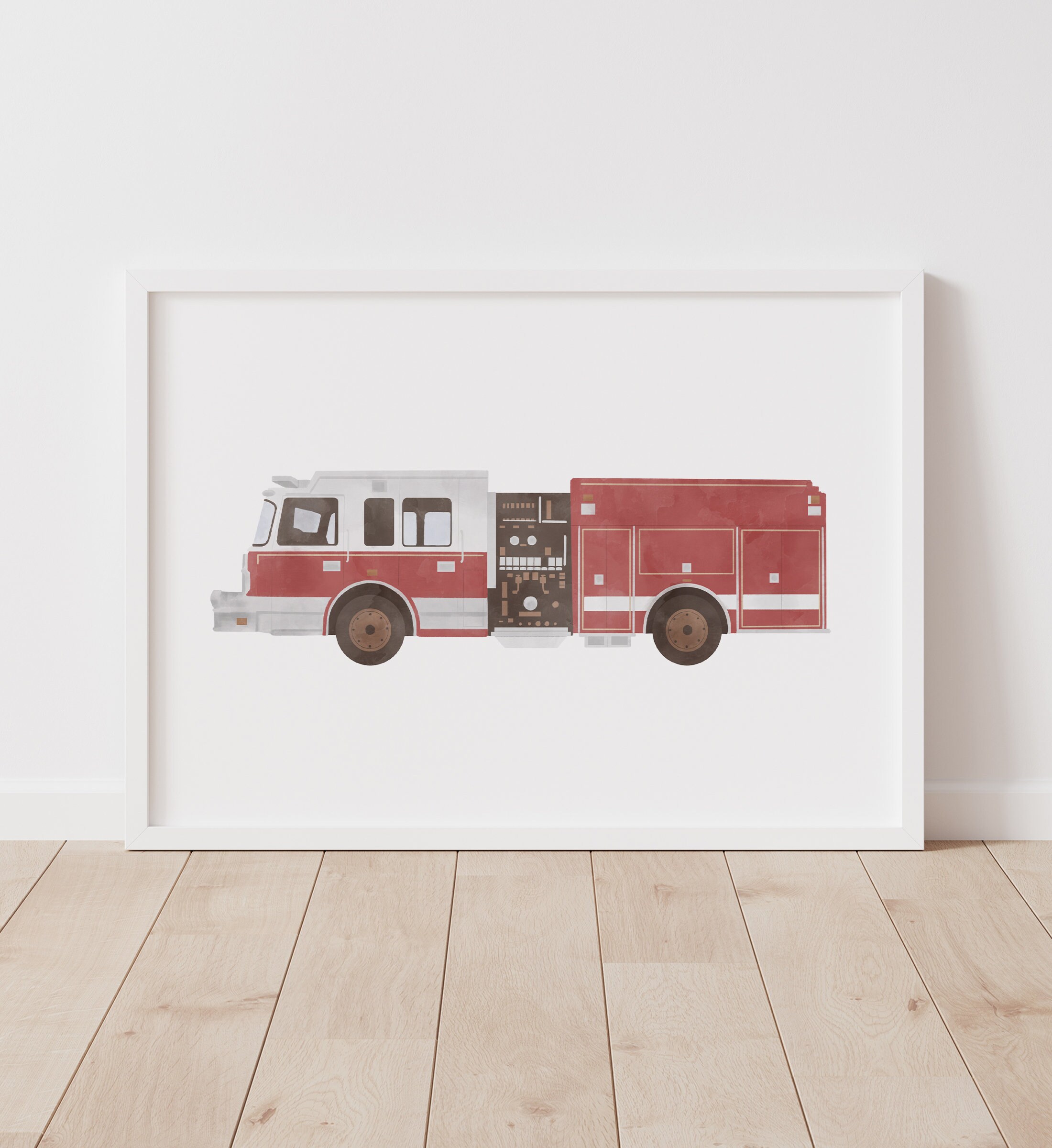 Firetruck Print Fire Engine Poster Printable Emergency - Etsy