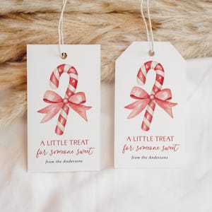 Printable Candy Cane Gift Tag Template, Editable Christmas Gift Tag, A ...