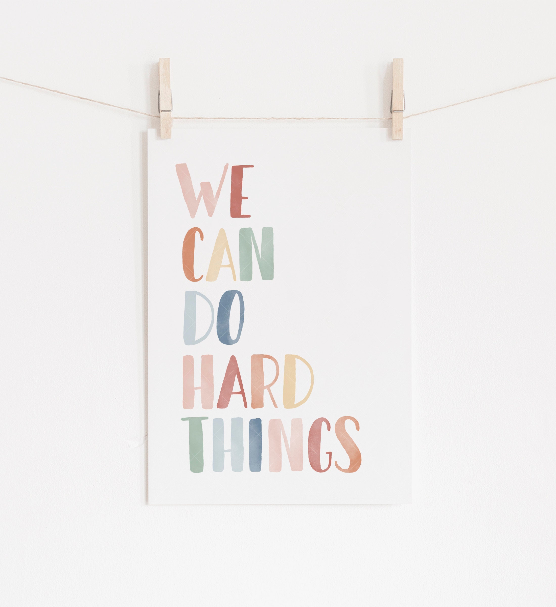 Rainbow We Can Do Hard Things Print Inspirational Decor for - Etsy
