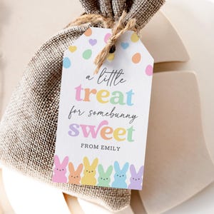 Happy Easter Gift Tag Template, Little Treat for Some Bunny Sweet Favor ...