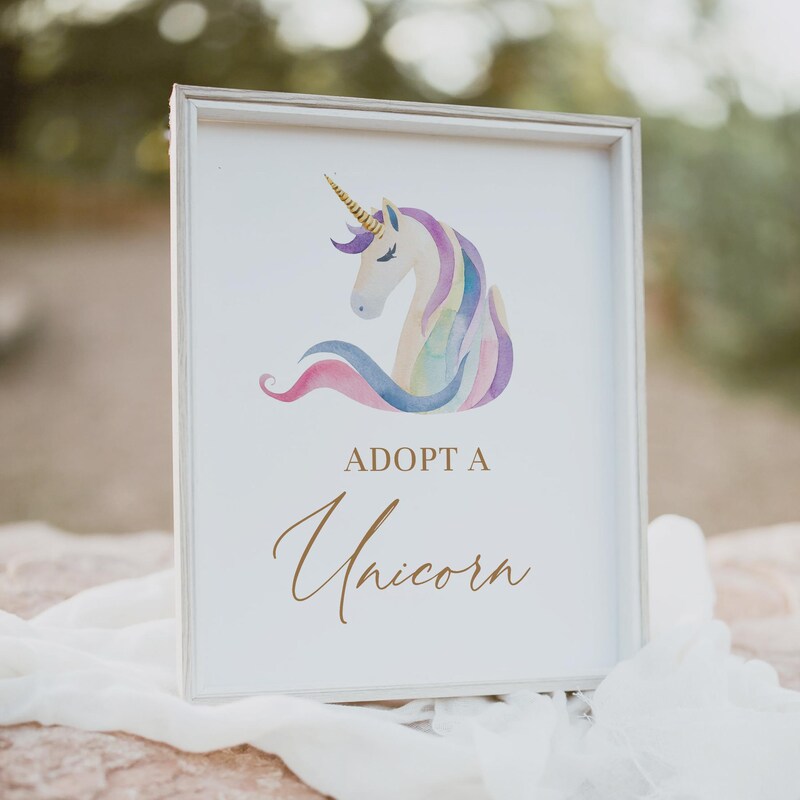 Adopt a Unicorn Sign - Etsy