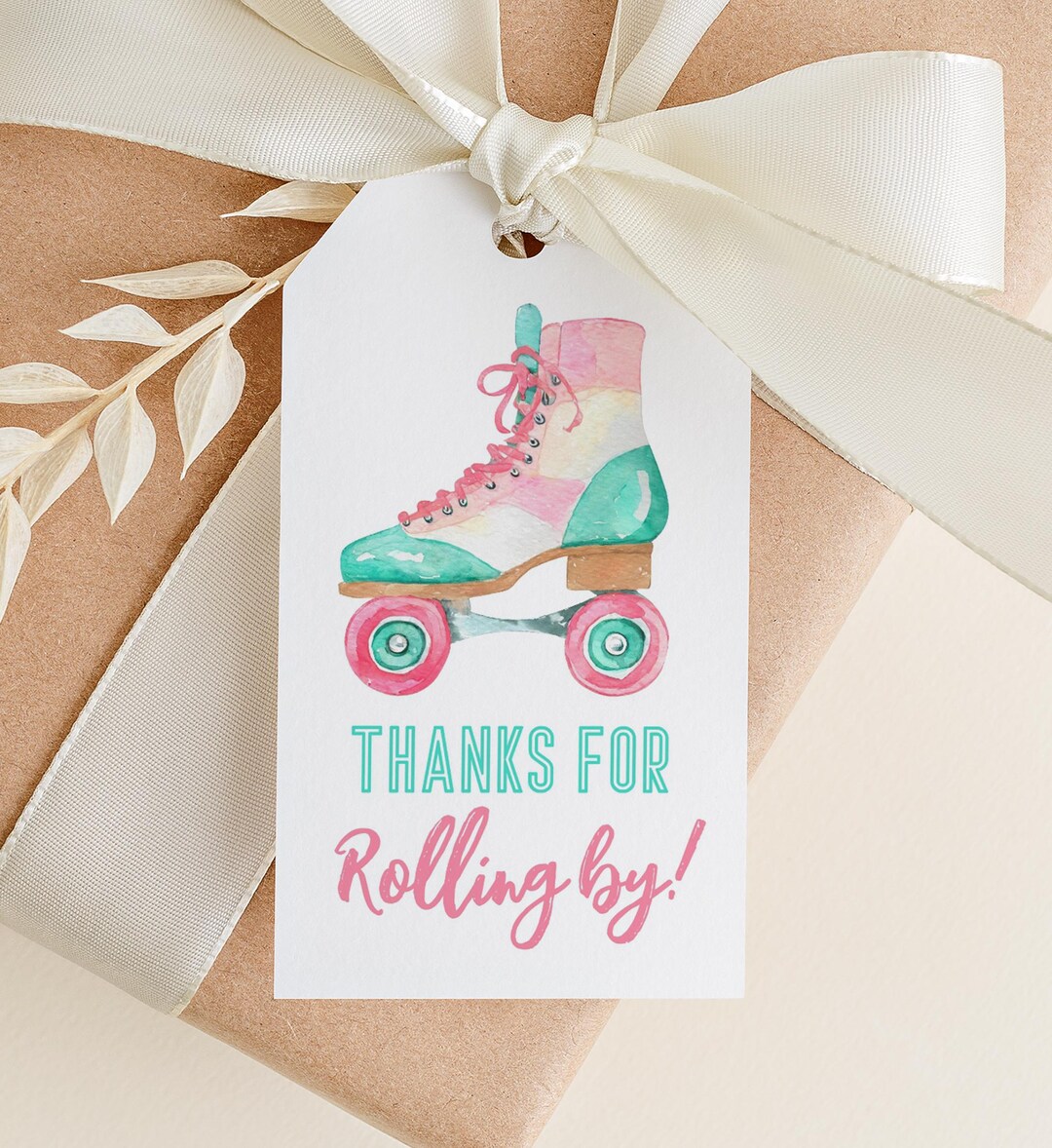 Editable Roller Skate Birthday Favor Tag Template, Printable Roller ...