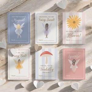 Printable Fairy Valentine's Day Cards, Fairy Valentine Tags, Kids ...