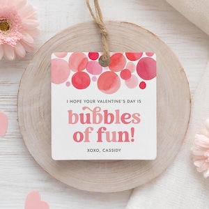 Bubbles Valentine Tag Template, Kids Bubble Valentines Card, Bubbles of ...