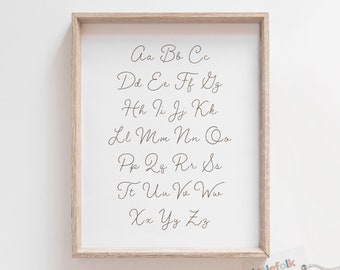 Cursive Chart Poster - Etsy