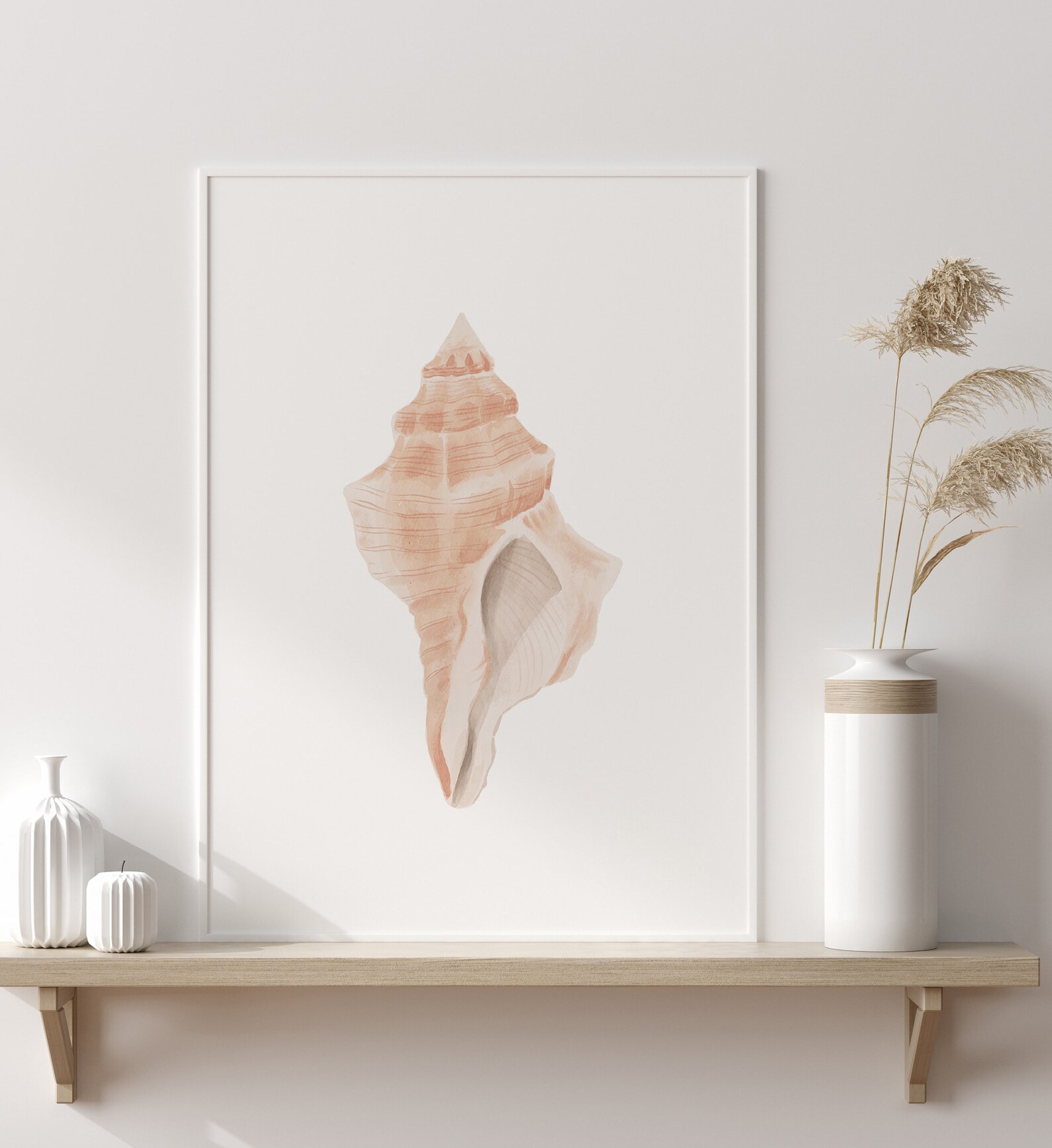 Conch Shell Print Beach Nursery Decor Printable Watercolor - Etsy