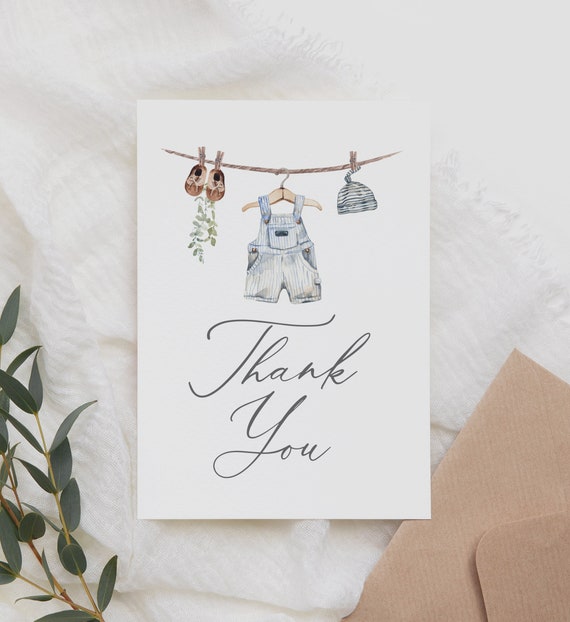 Thank You Notes Printable Boy Baby Matching Boy Baby Shower Thank You