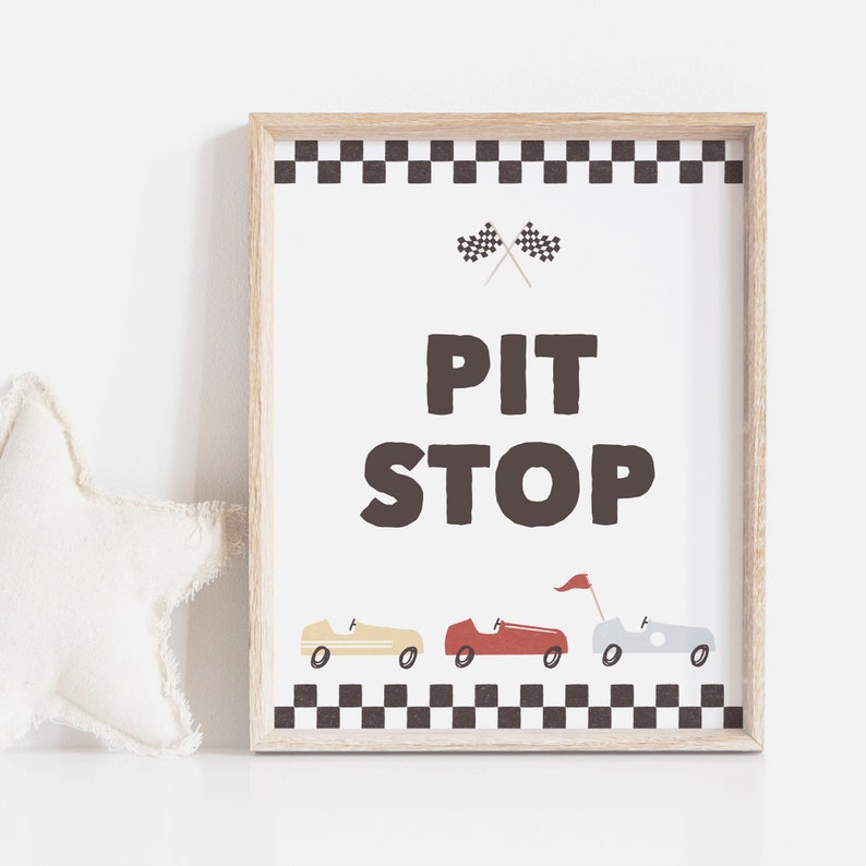 Race Car Birthday Party Pit Stop Sign Printable Two Fast - Etsy