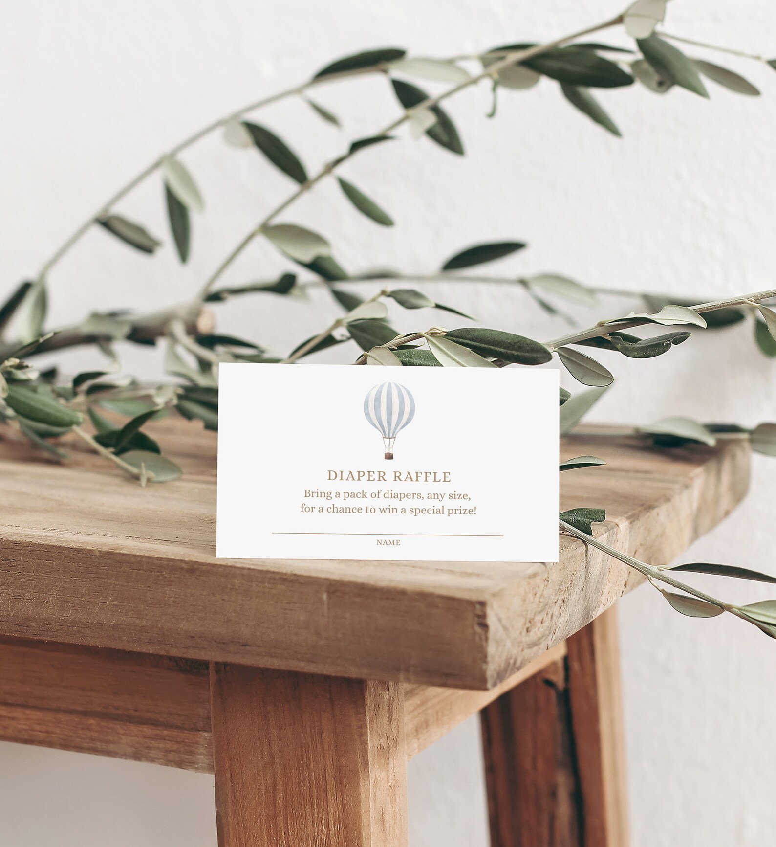 Blue Hot Air Balloon Diaper Raffle Ticket Template Hot Air - Etsy