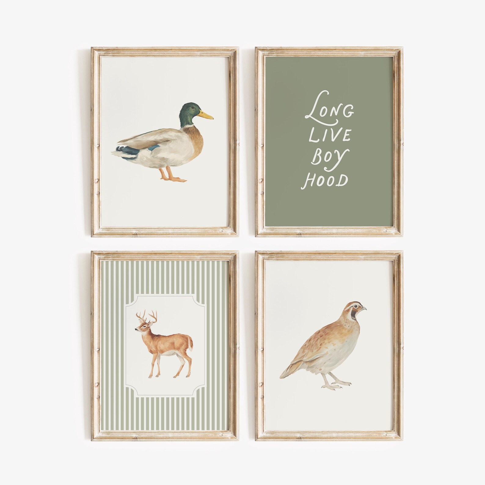 Vintage Hunting Nursery Wall Art, Woodland Nursery Digital Prints, Sage ...