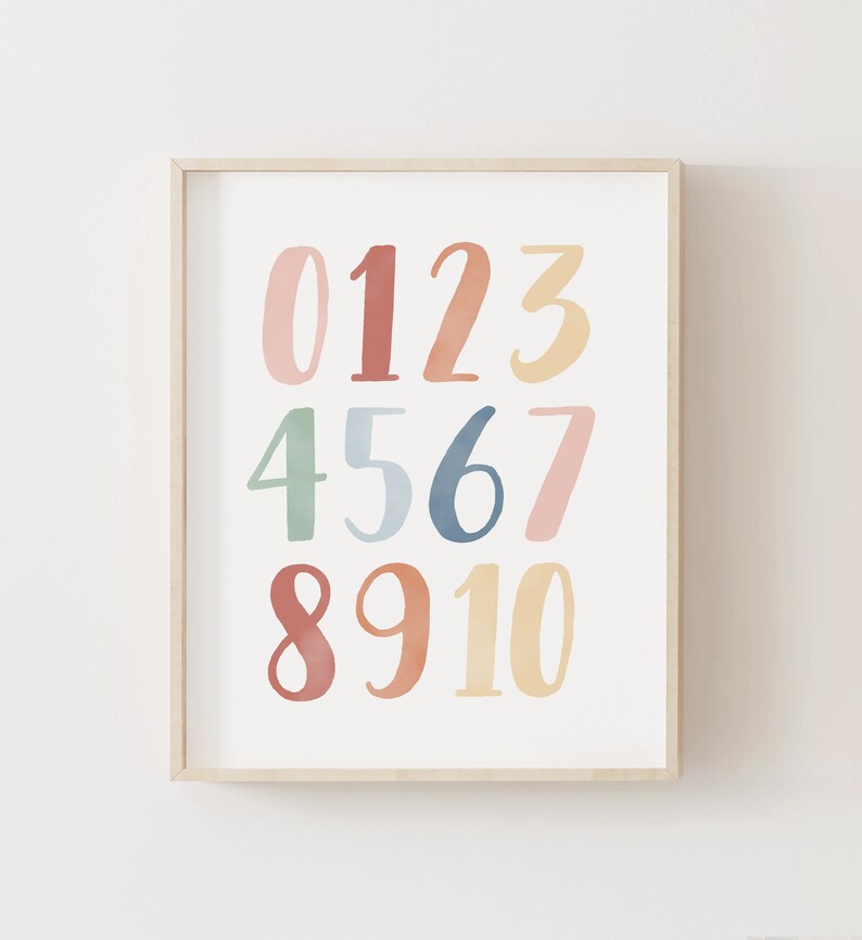 Rainbow Counting Poster, Numbers 0-10 Print, PRINTABLE Educational Wall ...