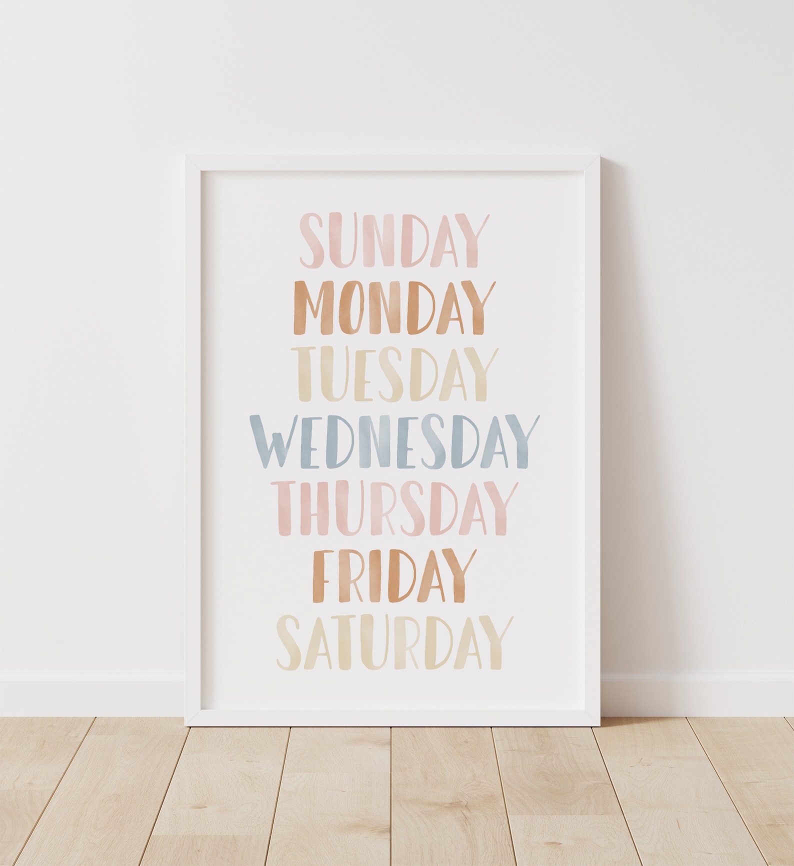 Days of the Week Poster Printable Educational Wall Art Boho - Etsy