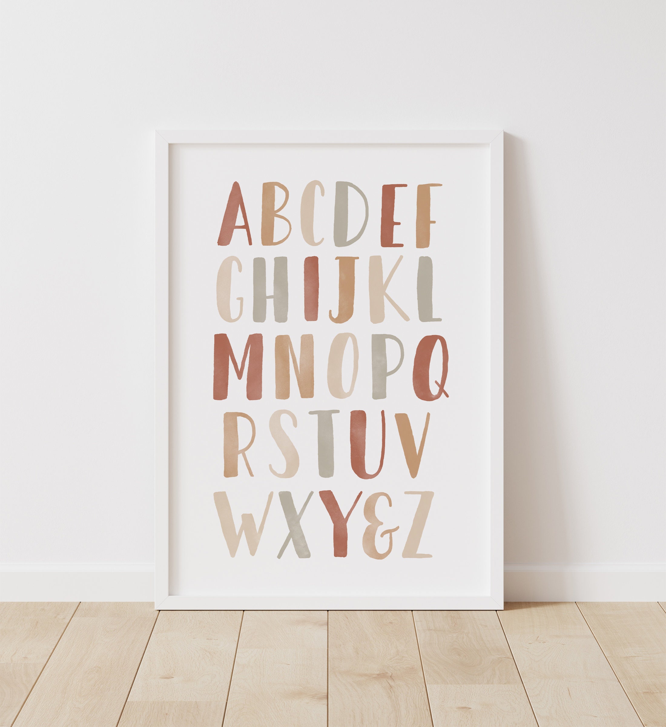Neutral Alphabet Poster Alphabet Print ABC Print PRINTABLE | Etsy