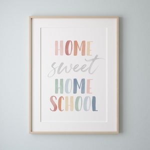 Home Sweet Homeschool Print, Rainbow Homeschool Decor, Printable ...