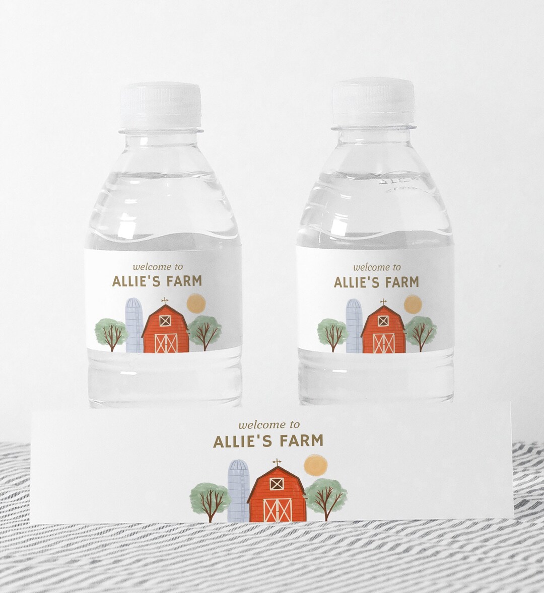 Editable Farm Birthday Party Water Bottle Labels, Printable Barnyard ...