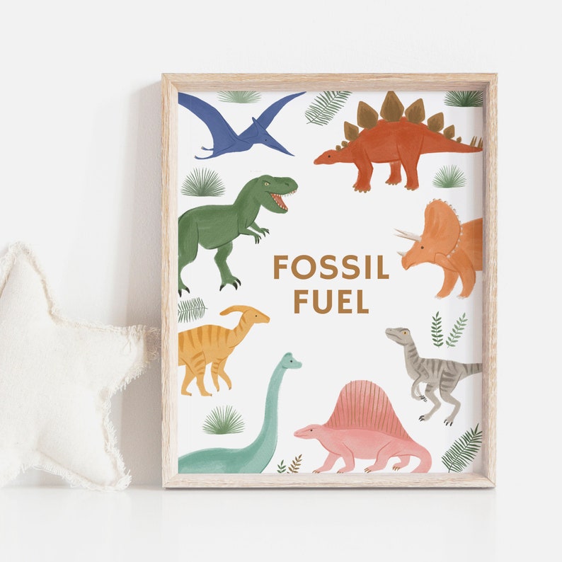 Dinosaur Birthday Party Fossil Fuel Sign Printable Dinosaur - Etsy
