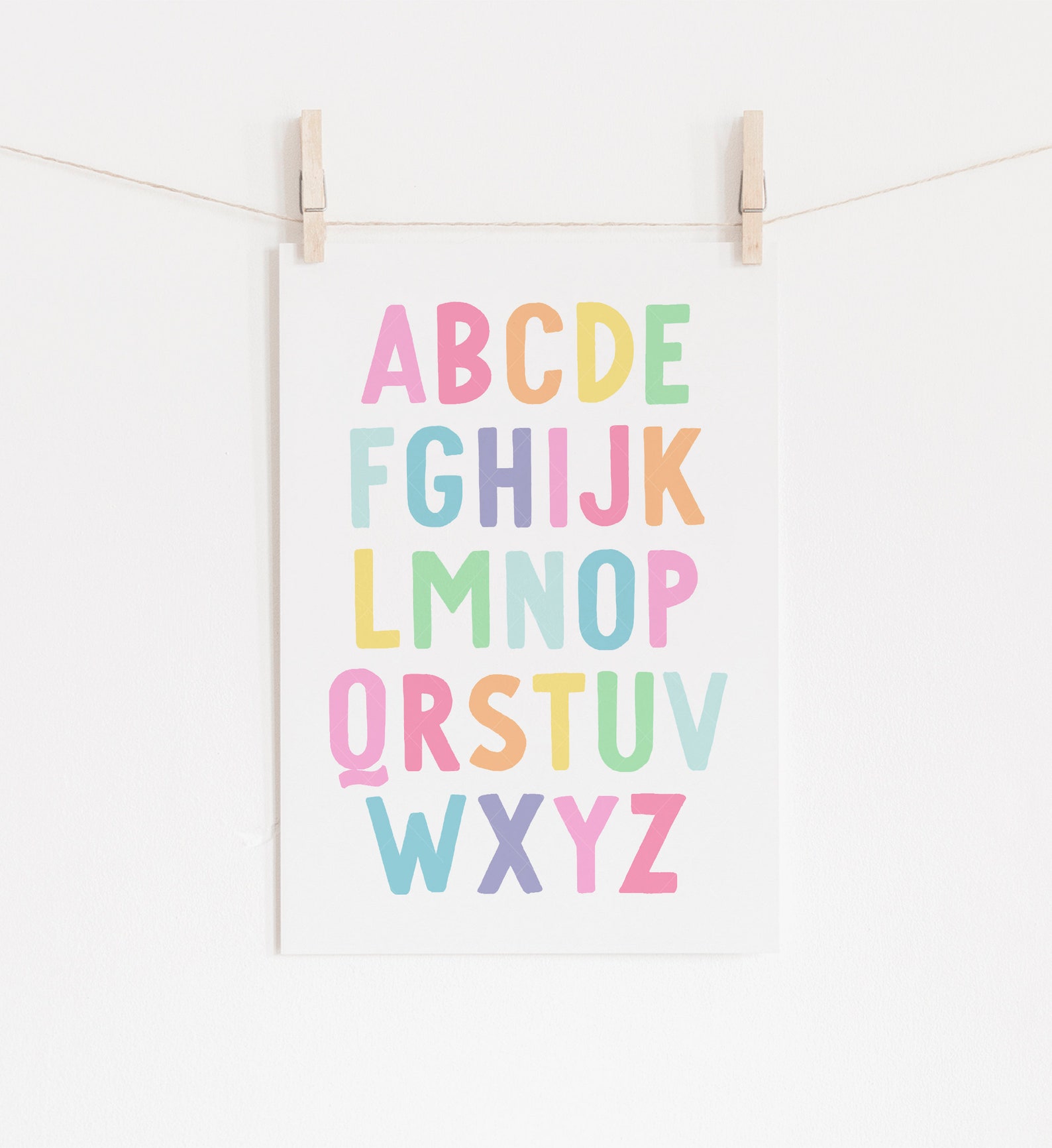 Pastel Rainbow Alphabet and Numbers Set of 2 Prints ABC - Etsy