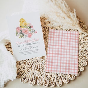 Chick 1st Birthday Invitation Template, Our Little Chick is Turning One ...