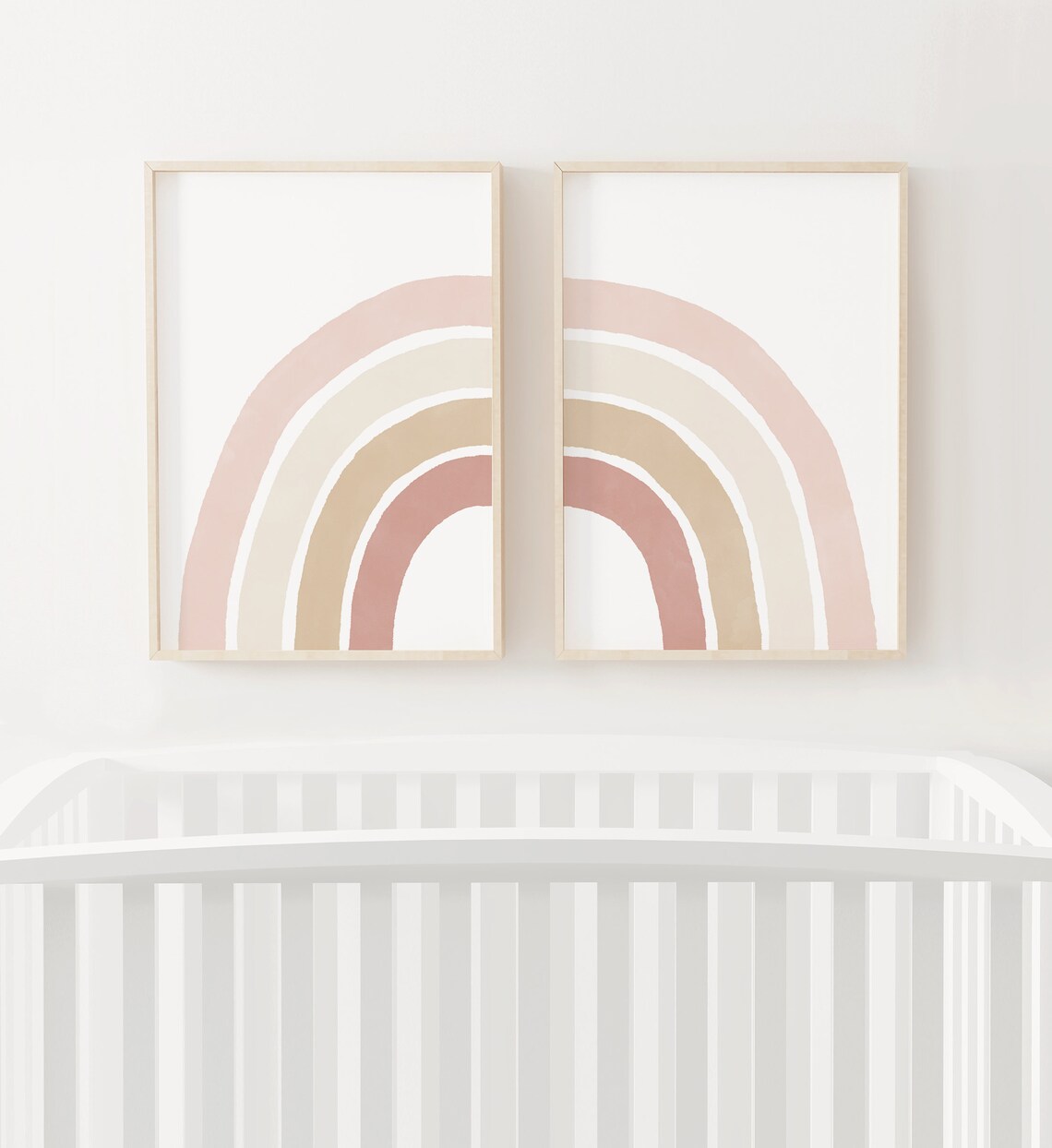 Neutral Rainbow Wall Art Set of 2 Prints Rainbow Nursery | Etsy