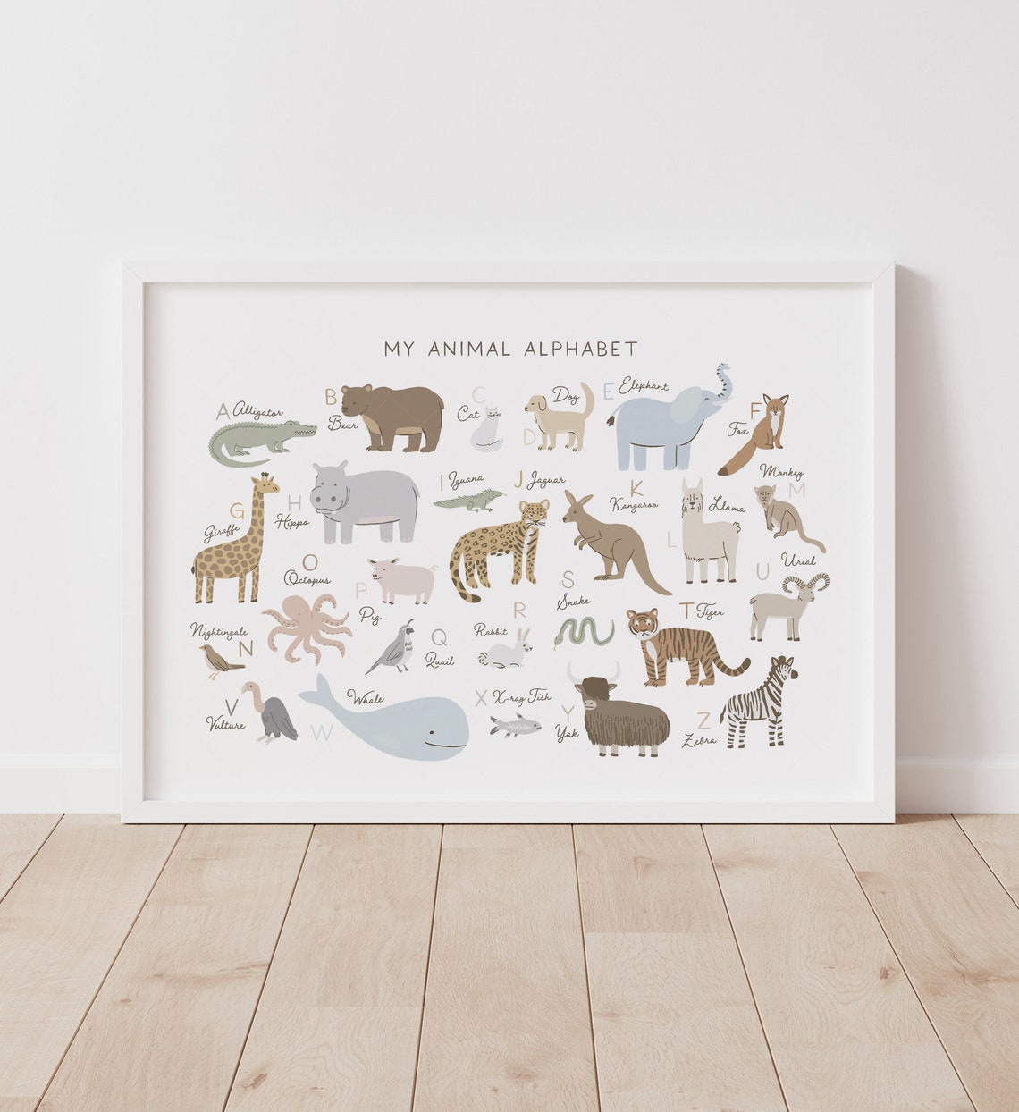 Animal Alphabet Poster PRINTABLE Nursery Wall Art - Etsy