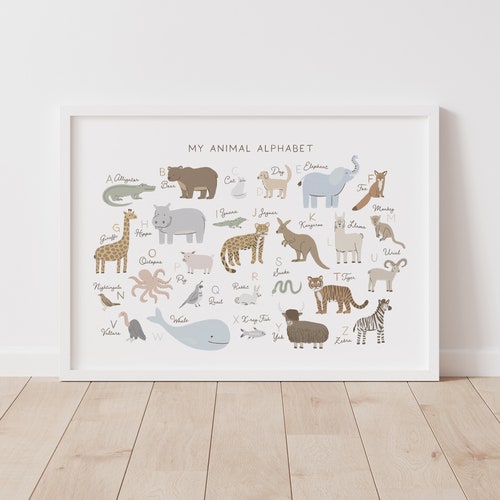 Animal ABC Poster Woodland Alphabet Printable Wall Art - Etsy