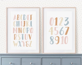 Navy Blue Alphabet Poster ABC Print PRINTABLE Wall Art Kids | Etsy