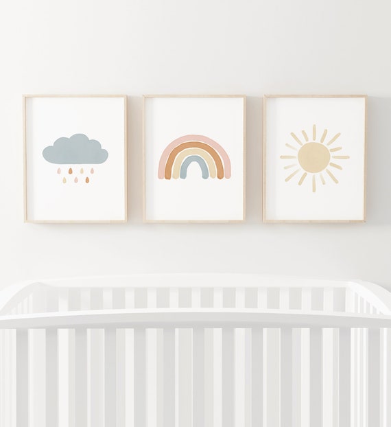 Toddler prints DIY Decor gender neutral rainbow poster pastel colors ...