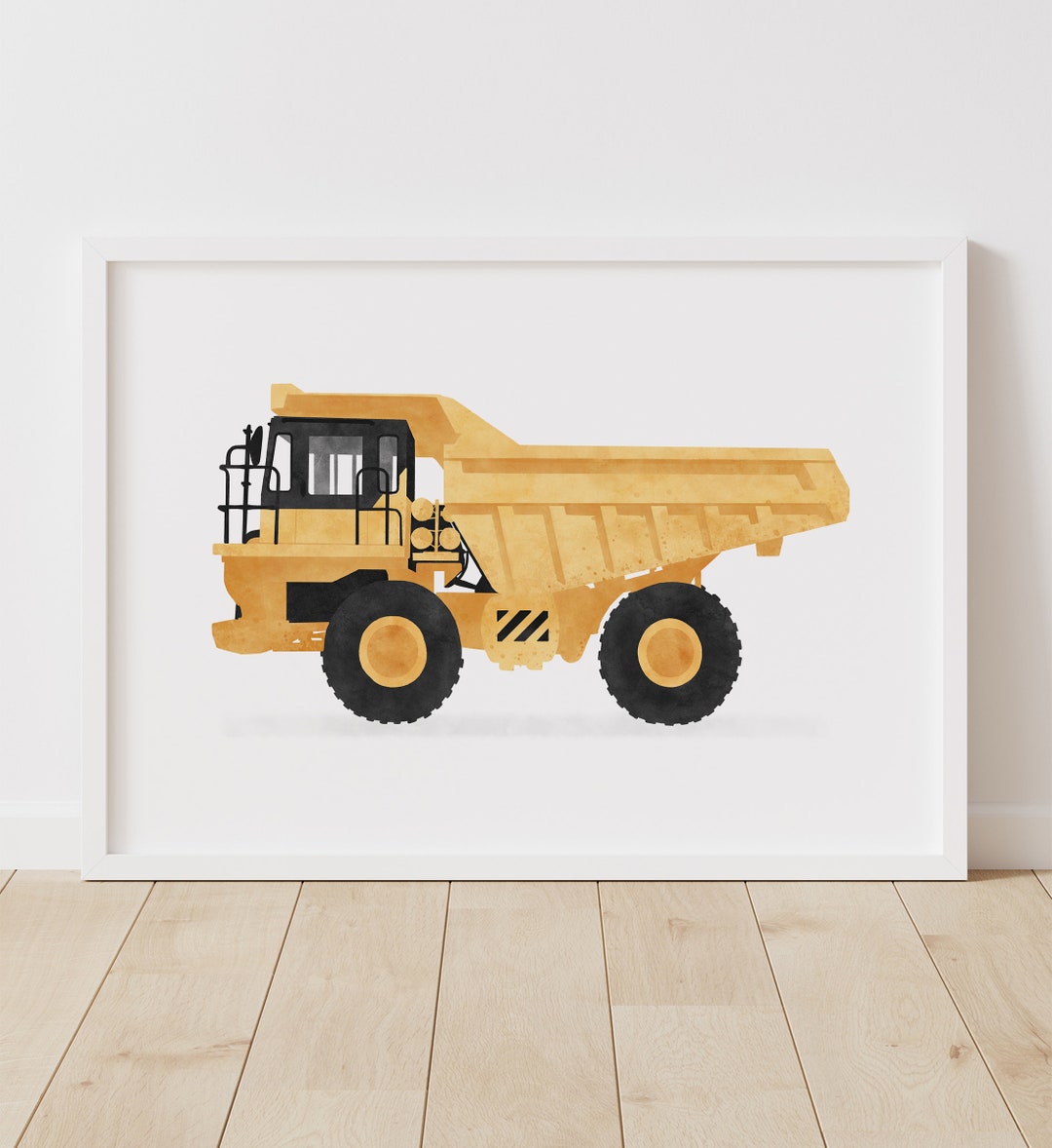 Yellow Dump Truck Print, Boys Room Decor, PRINTABLE Construction ...