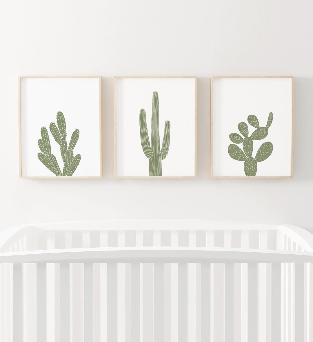 Cactus Prints Set of 3, Printable Boho Cactus Wall Art, Southwestern ...