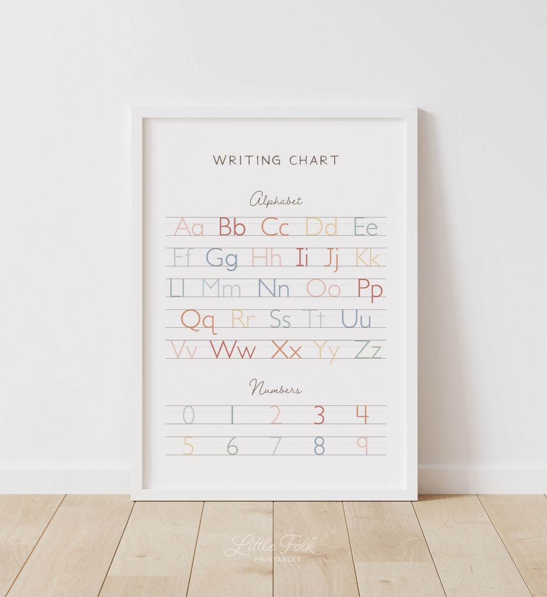 Rainbow Alphabet Poster, Handwriting Chart Print, Educational PRINTABLE ...