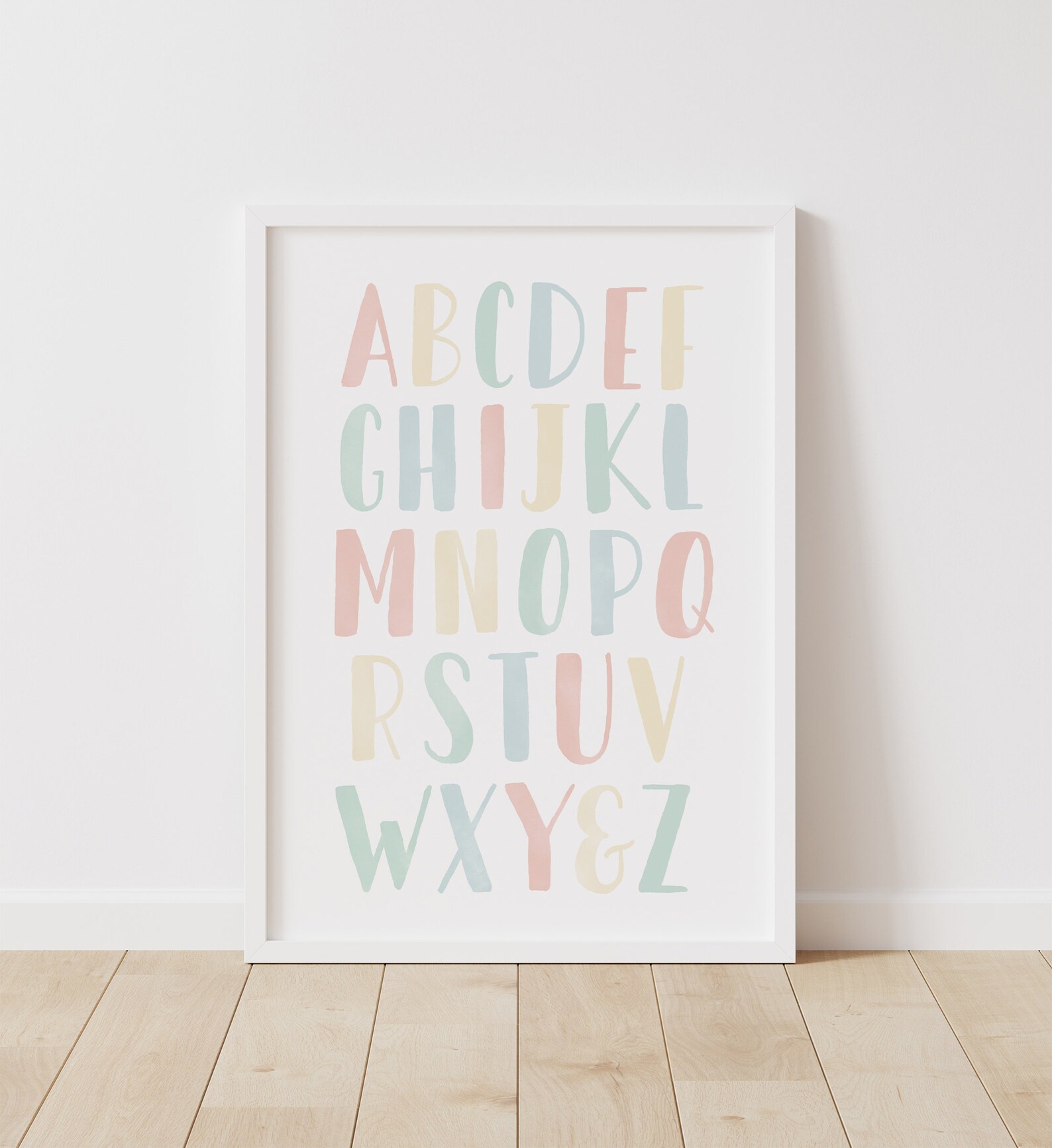 Pastel Alphabet Poster ABC Print Printable Educational Wall - Etsy
