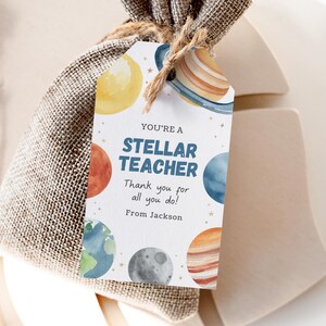 Teacher Appreciation Week Tag Template, Printable Outer Space Teacher ...