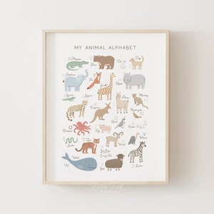 Rainbow Animal Alphabet and Numbers Prints, PRINTABLE Wall Art, ABC ...