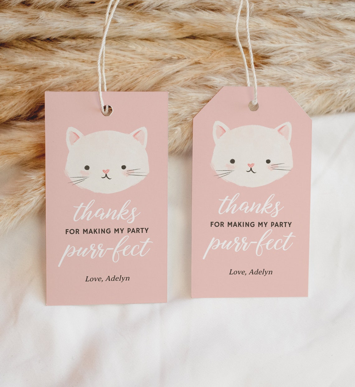 Editable Kitten Birthday Favor Tag Template, Printable Kitty Cat ...