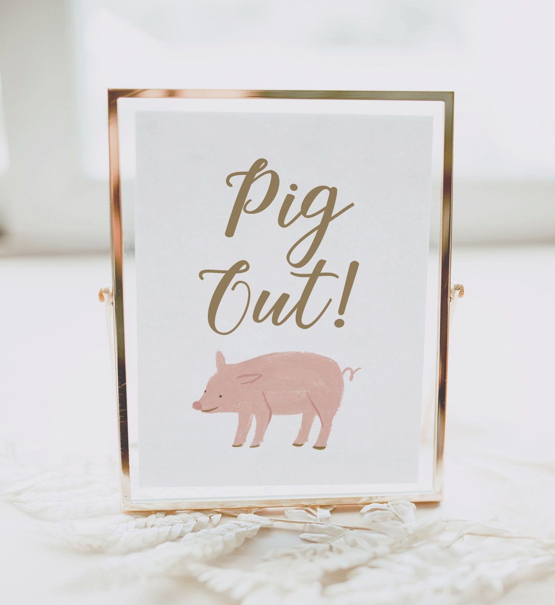 Farm Birthday Party Pig Out Sign, Printable Barnyard Animals Birthday ...