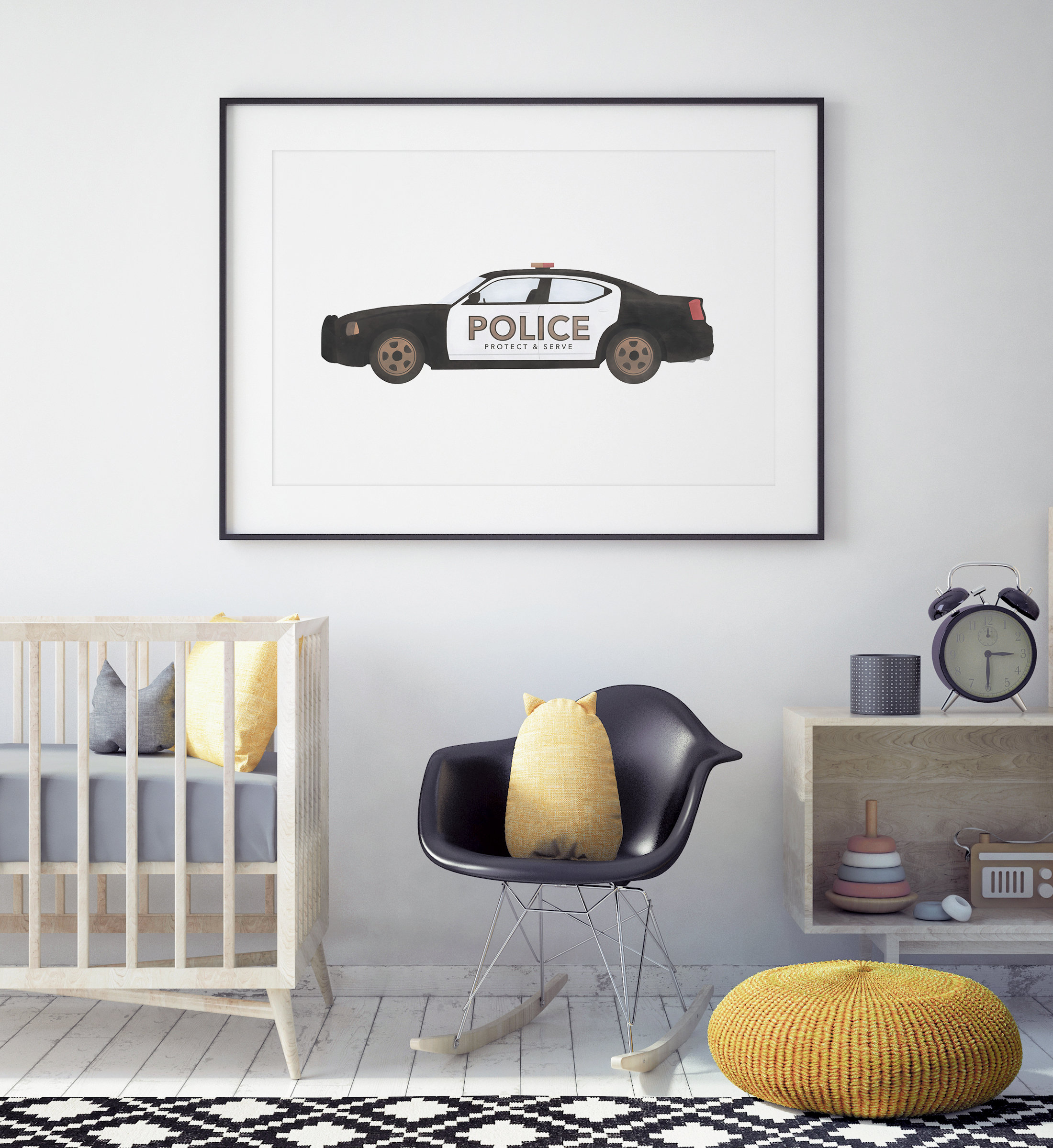 Police Car Print Cop Car Print Printable Wall Art Emergency - Etsy