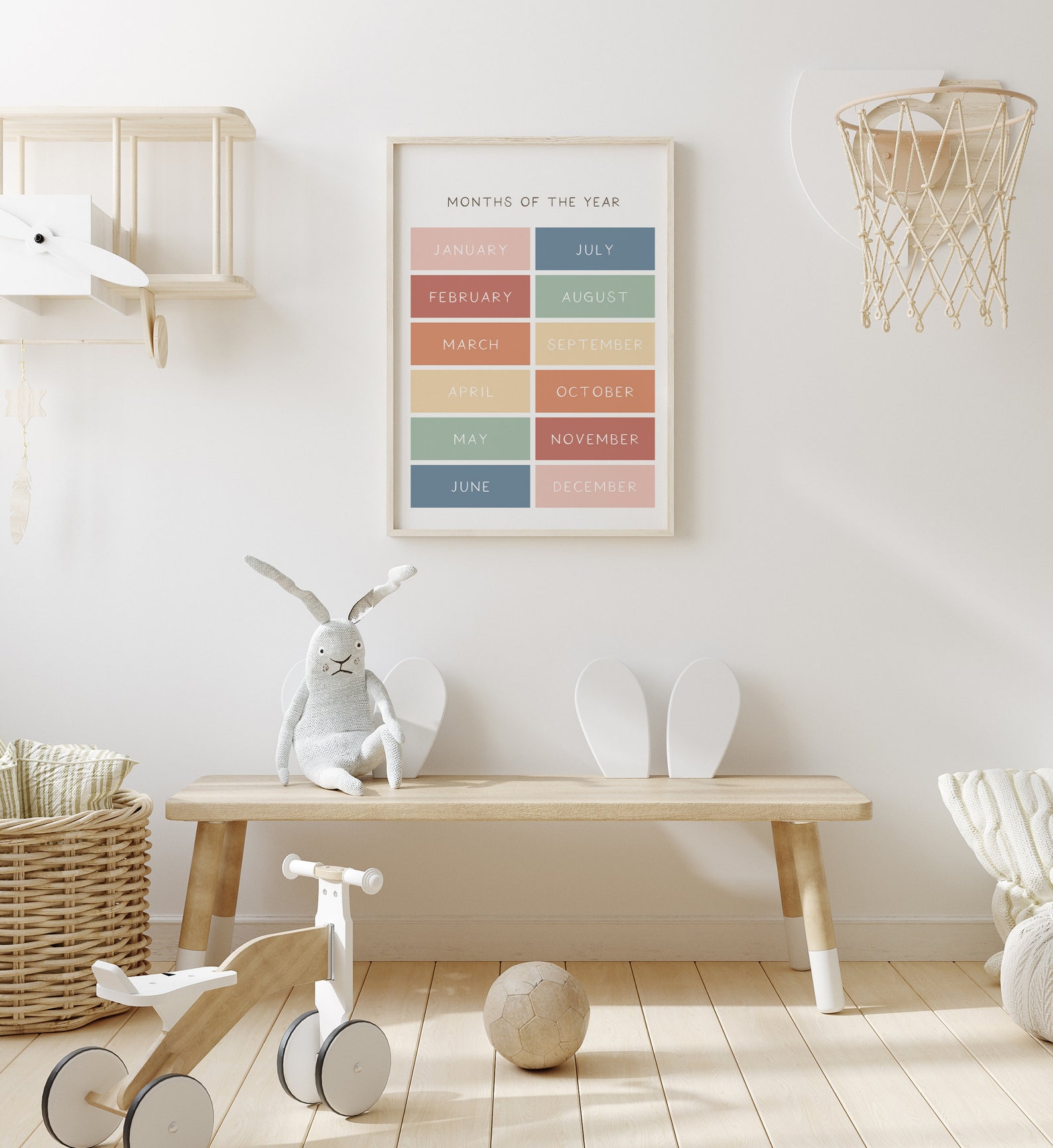 Rainbow Months of the Year Poster, Printable Wall Art, Rainbow ...