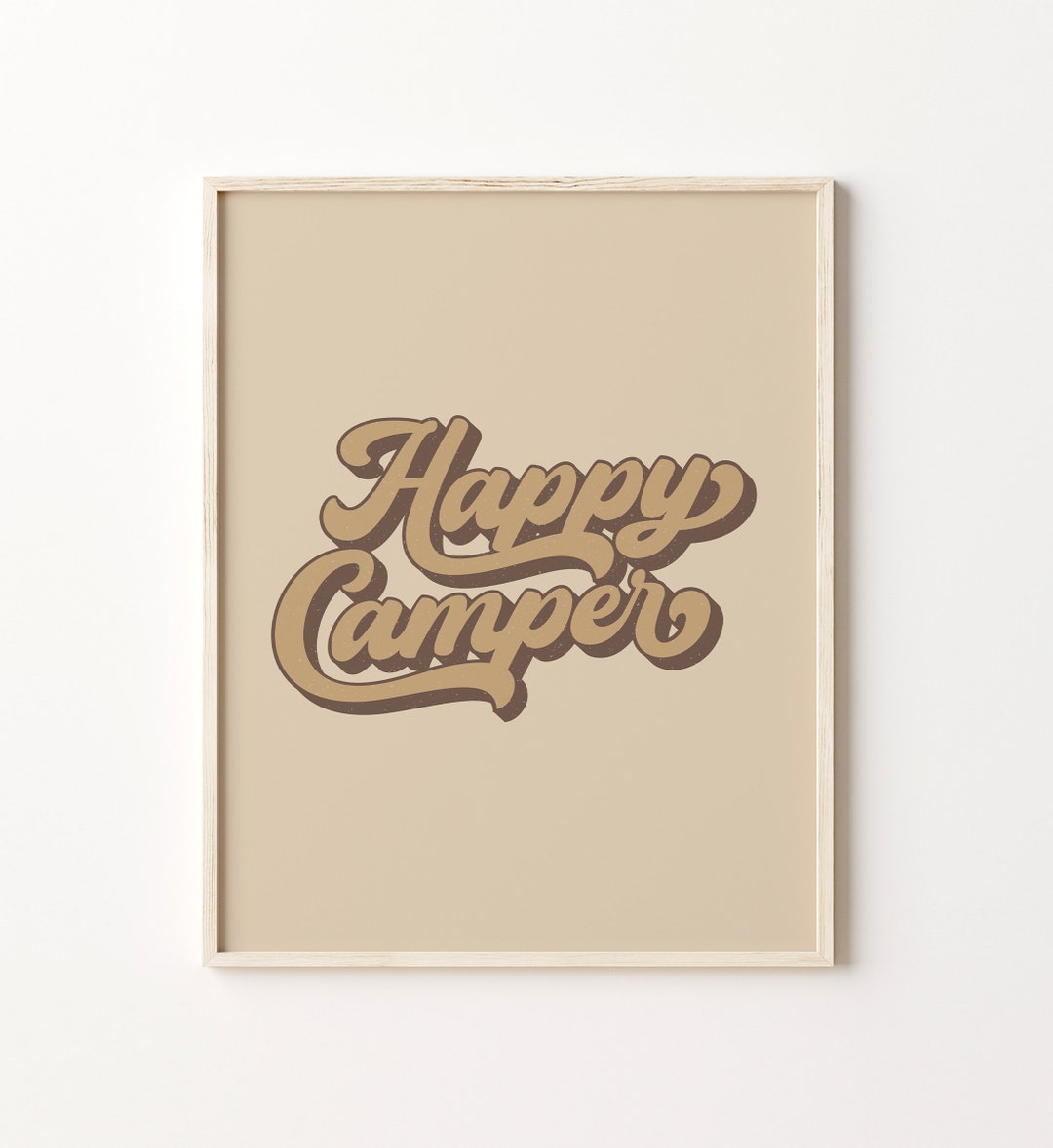Happy Camper Print, Woodland Nursery Decor, Printable Retro Wall Art ...