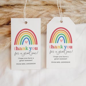 Rainbow Teacher Appreciation Week Tag Template, Printable Thank You for ...