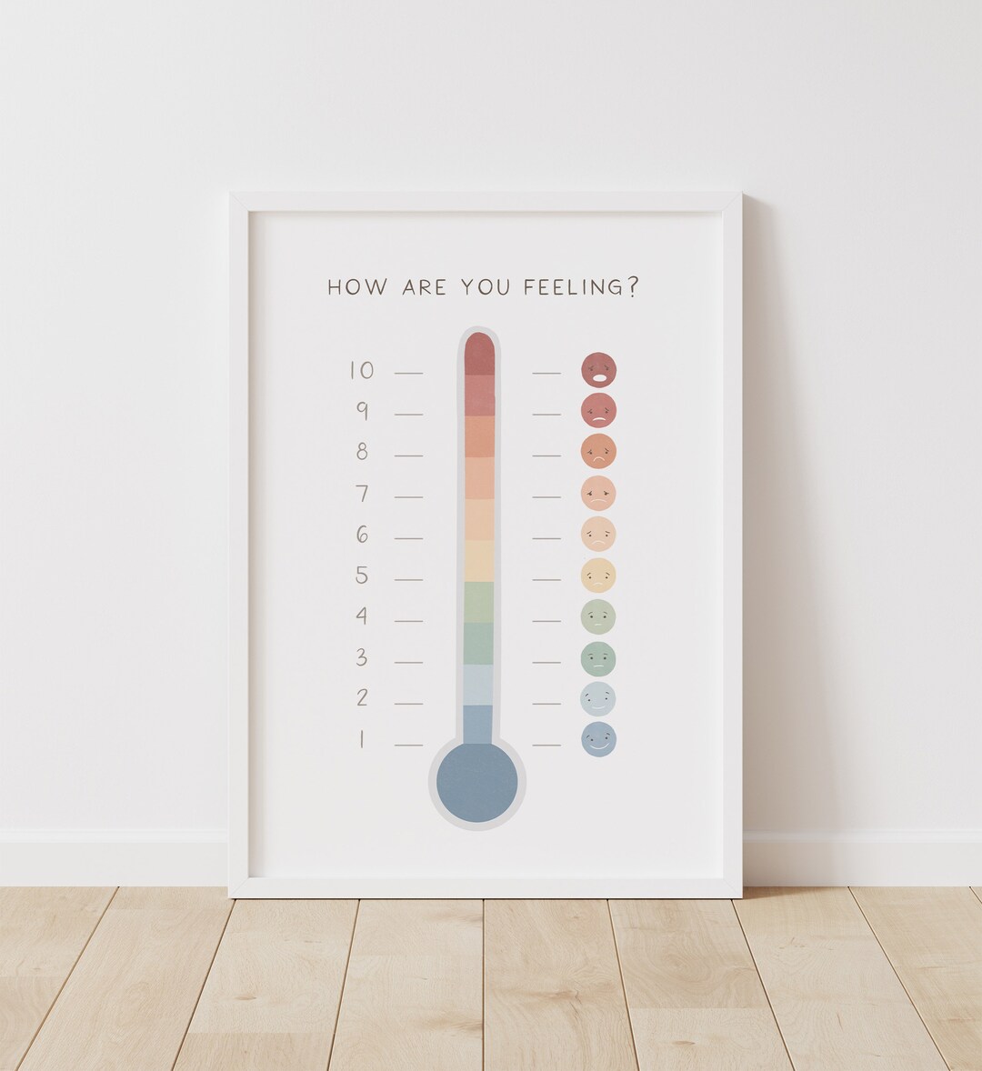 Rainbow Feelings Chart, Emotions Print, PRINTABLE Wall Art, Montessori ...