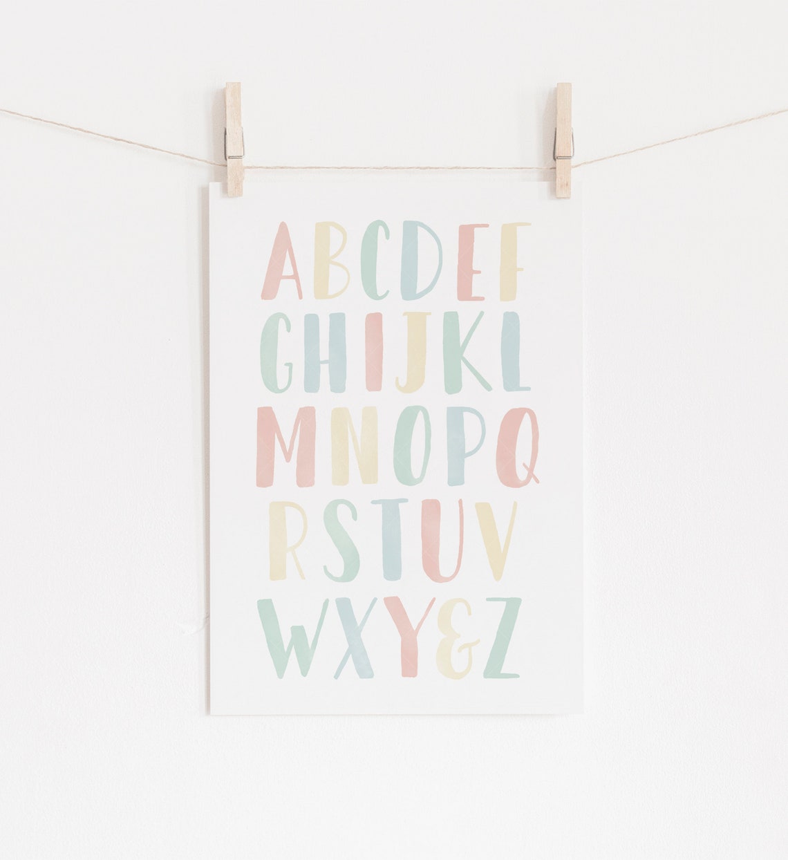 Pastel Alphabet Poster ABC Print PRINTABLE Wall Art | Etsy