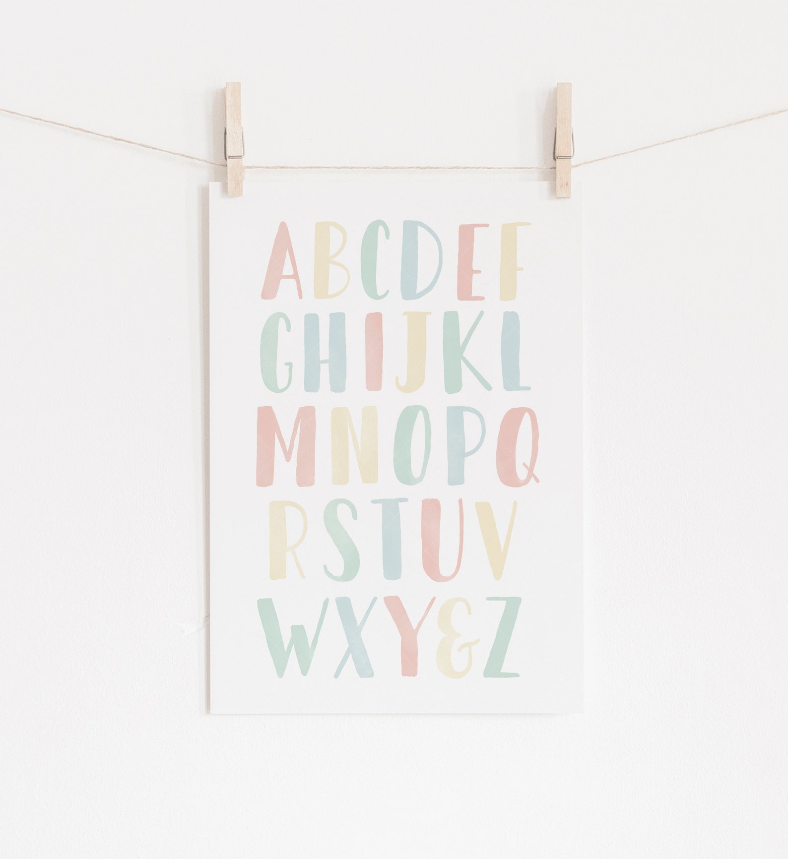 Pastel Alphabet Poster ABC Print PRINTABLE Wall Art | Etsy