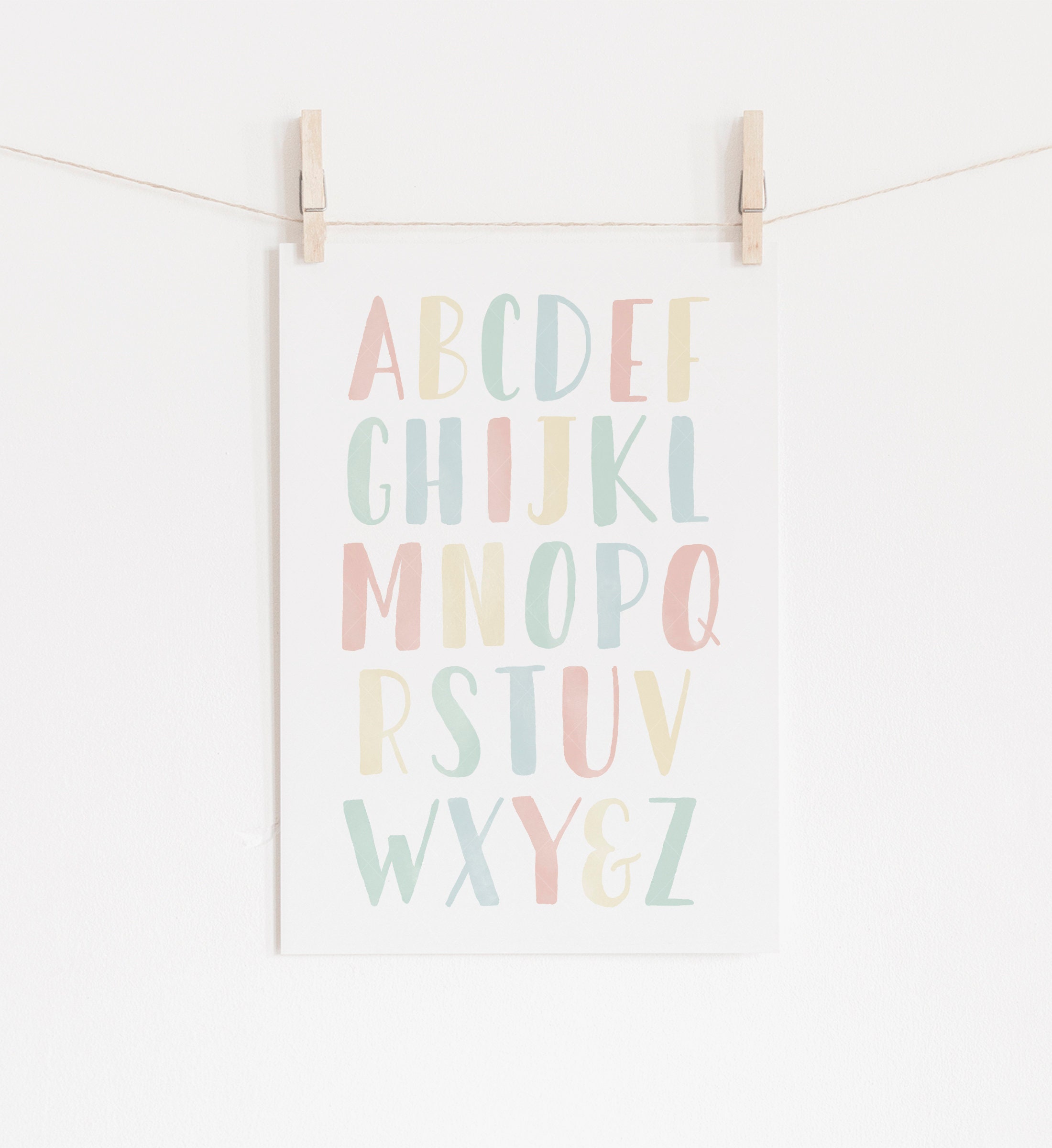 Pastel Alphabet Poster ABC Print PRINTABLE Wall Art | Etsy