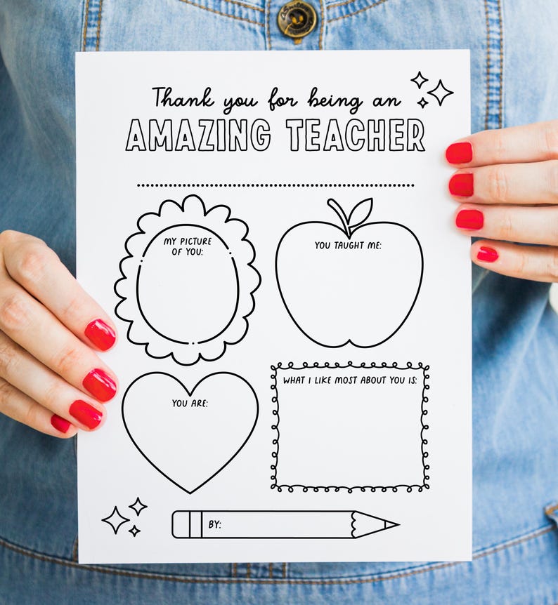 Printable Teacher Appreciation Week Coloring Page, All About My Teacher ...