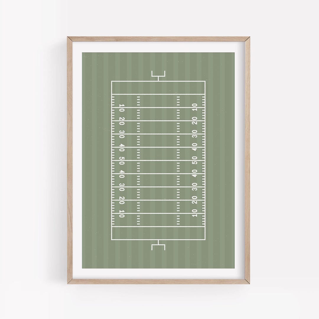 Football Field Print, Vintage Football Nursery Wall Decor, Printable ...