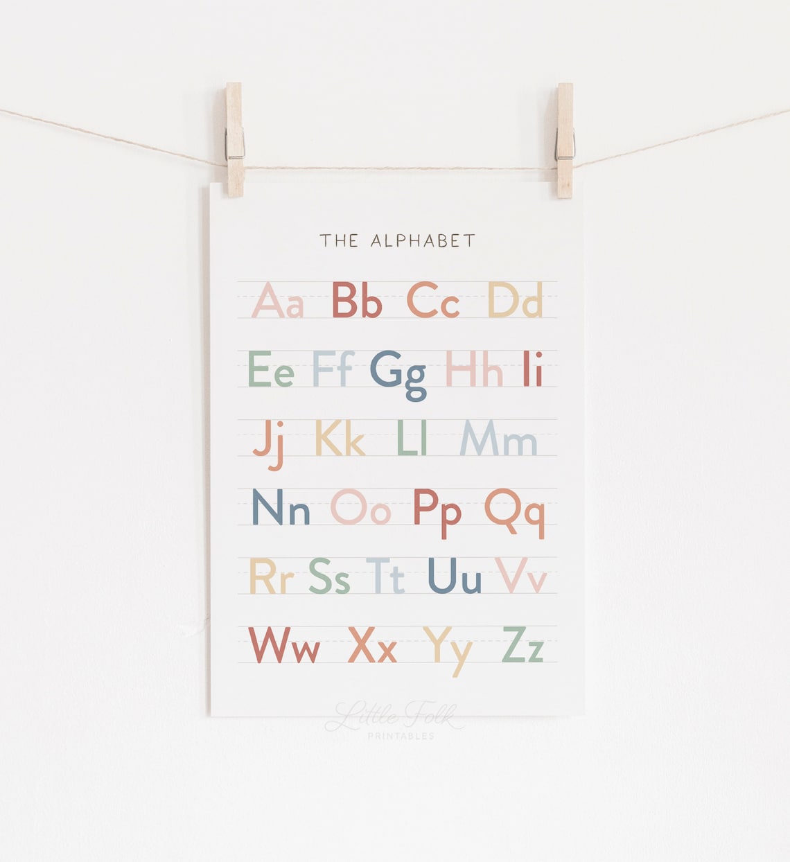 Rainbow Alphabet Poster, Handwriting Chart Print, Educational PRINTABLE ...