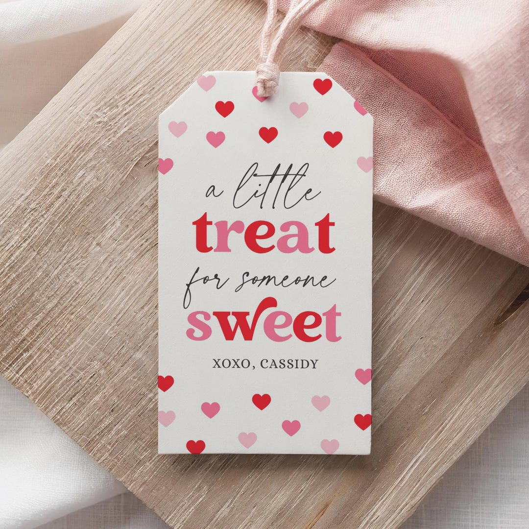 A Little Treat for Someone Sweet Valentine Tag, Goodie Bag Valentines ...