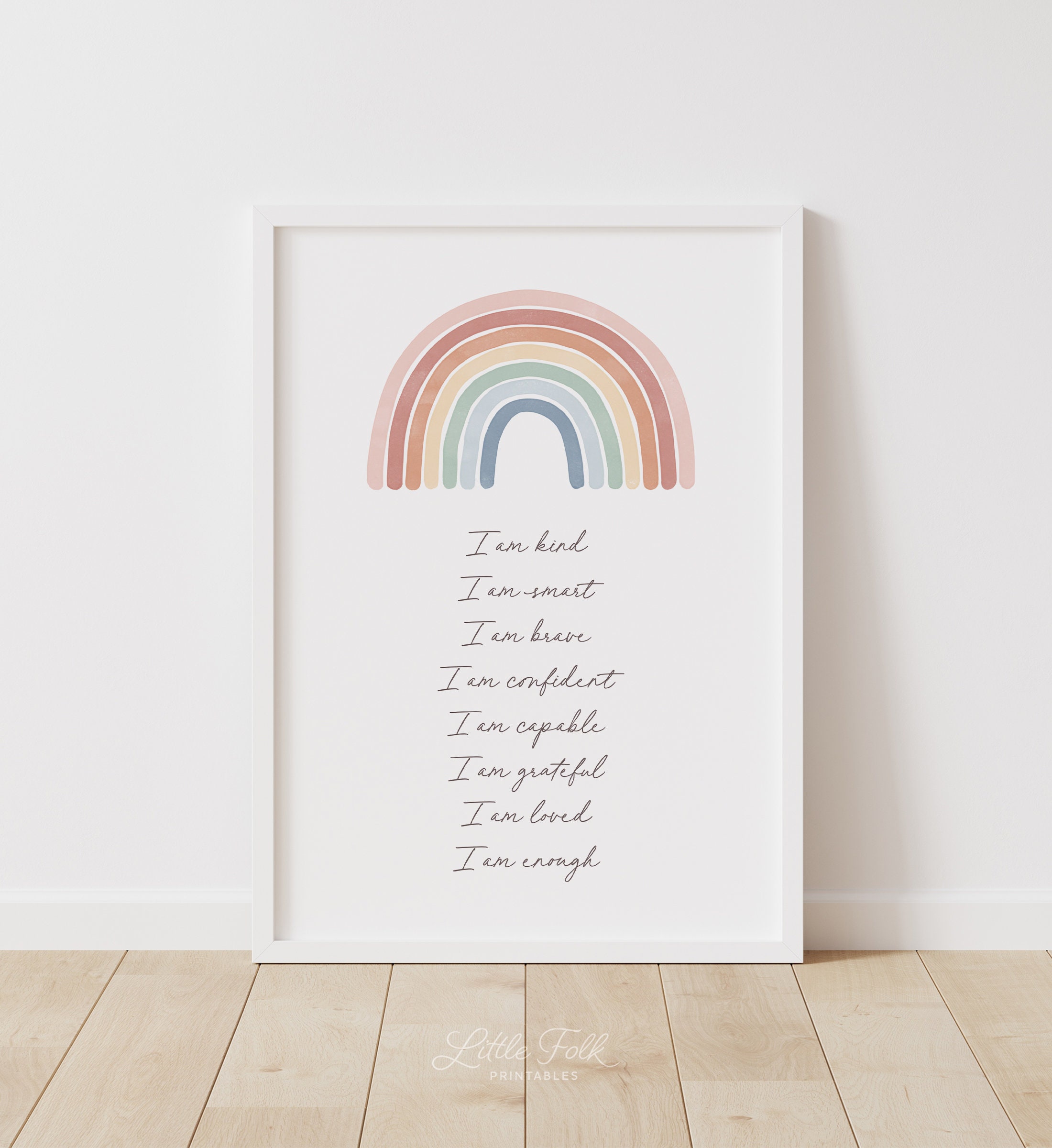 Rainbow Affirmations Wall Art Inspirational Kids Room Decor - Etsy
